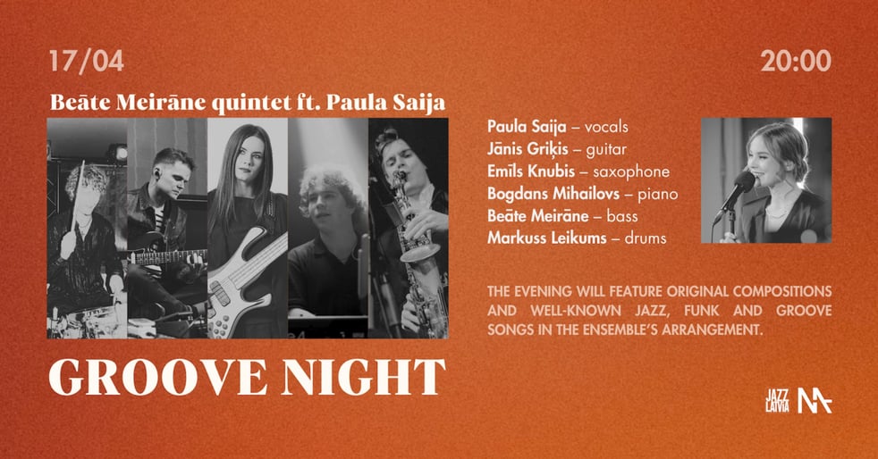 Groove Night | Beāte Meirāne quintet ft. Paula Saija - Biļešu Serviss