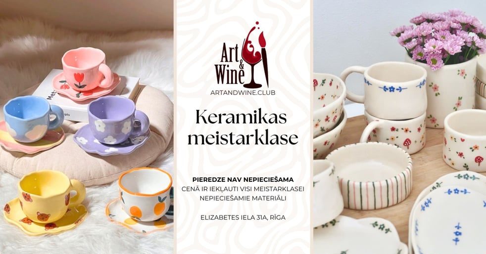 Art&Wine radošā meistarklase: Keramikas meistarklase. - Biļešu Serviss